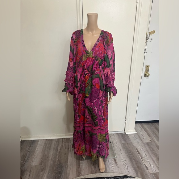 FARM Rio | Dresses | Farm Rio Brand New With Tags Floral Pink Maxi ...